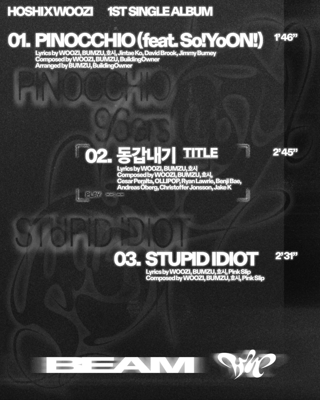 Sub-unit SEVENTEEN Hoshi x Woozi Ungkap Daftar Lagu untuk Album Single “BEAM” – KoreanIndo